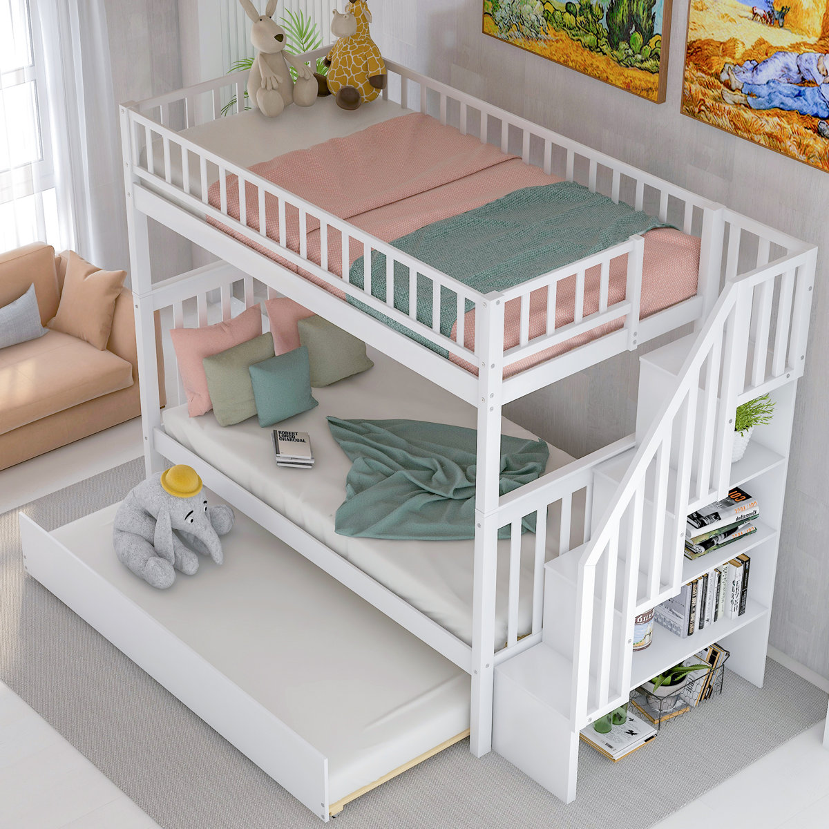 Isabelle & Max™ Polebridge Twin over Twin Solid Wood Standard Bunk Bed ...