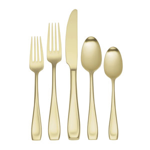 Oneida Moda Satin Champagne 20 Piece Fine Flatware Set & Reviews | Wayfair