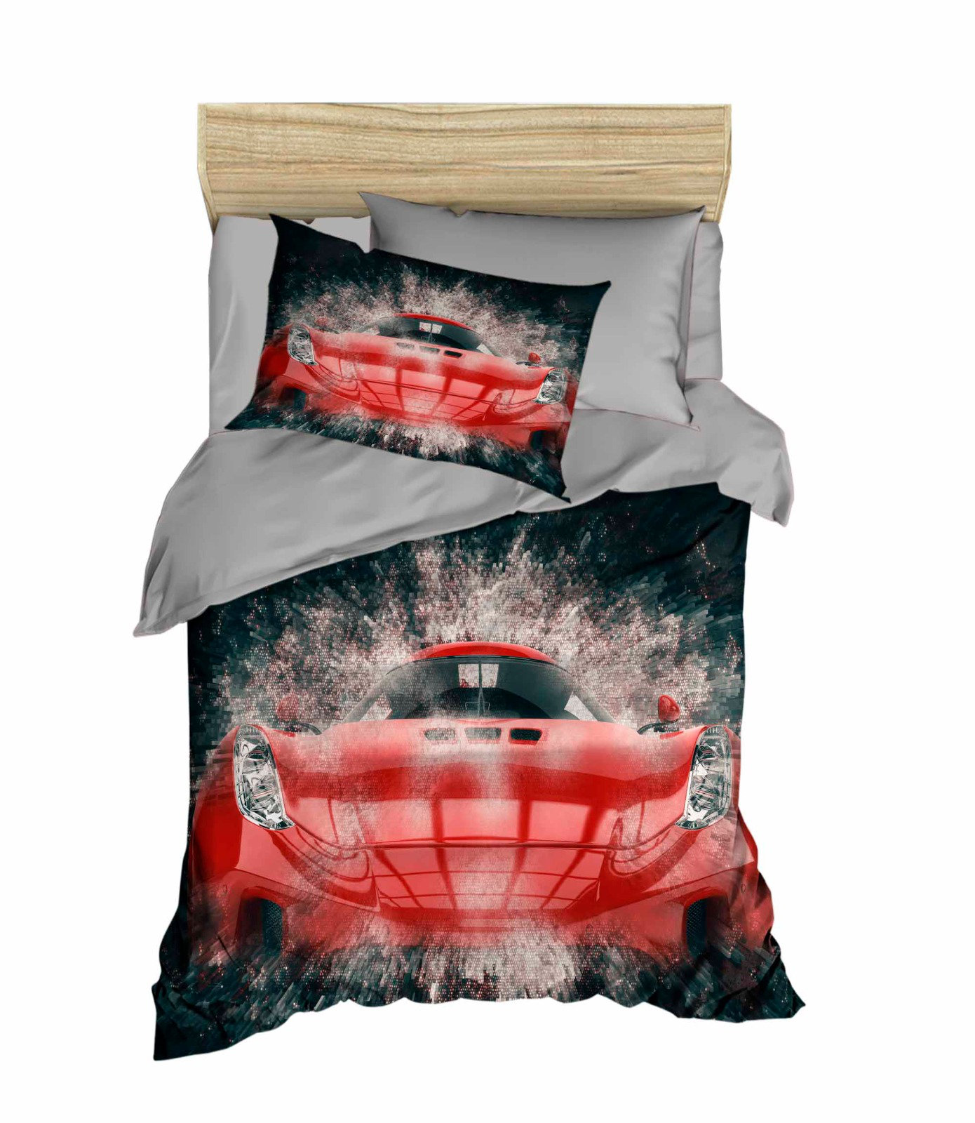 Kids Furniture Store RED FERRARI Car Bedding for Boys, Racing Car Duvet ...