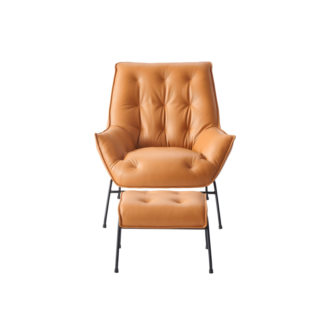 Hokku Designs Zusa Accent Chair, Khaki Top Grain Leather | Wayfair