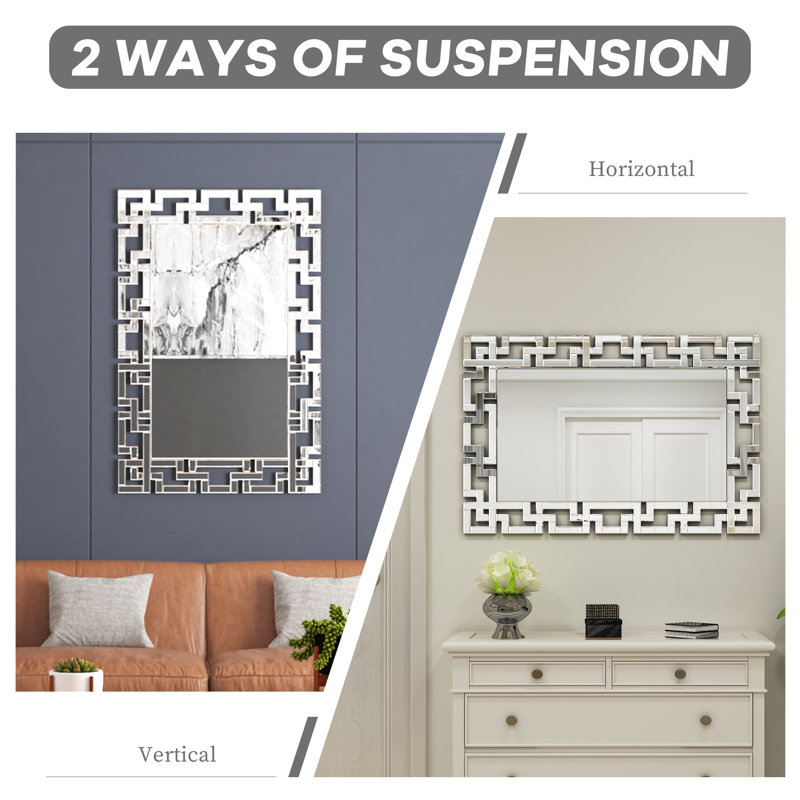 Mercer41 Adalya Wall Mirror Rectangular Art Style Decorative Mirror for ...