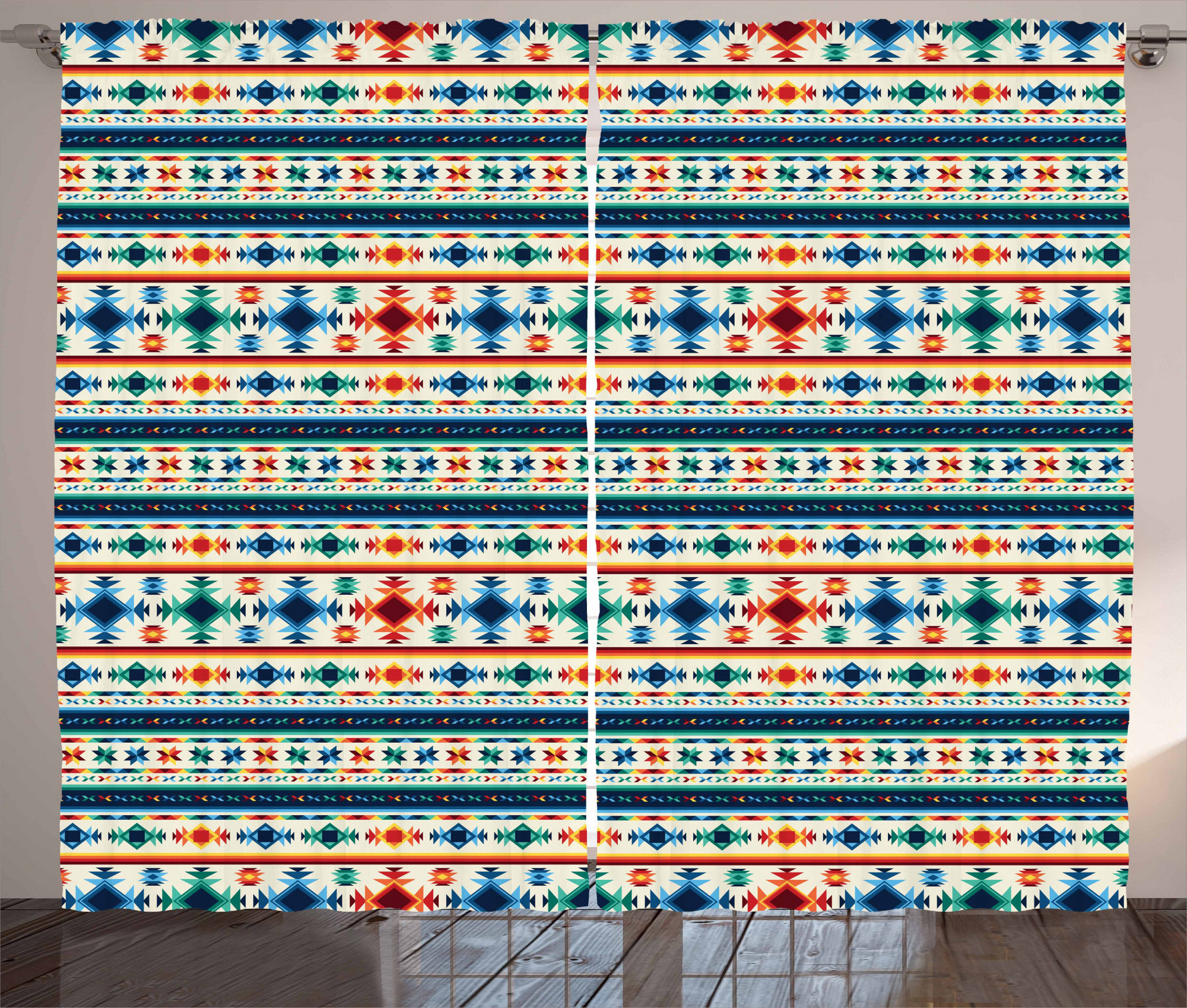 East Urban Home Tribal Seamless Aztec Prehistoric 2 Piece Geometric ...