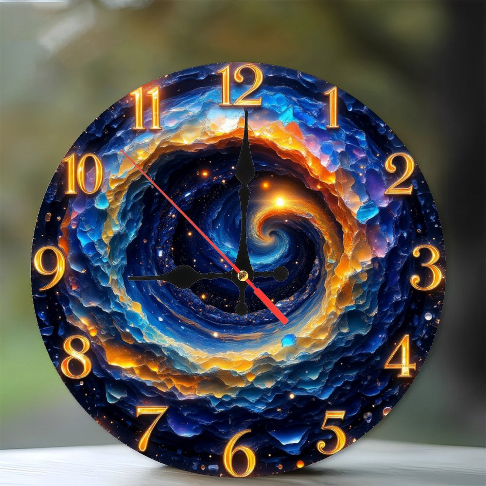 East Urban Home cosmic spiral galaxy clock design | Wayfair