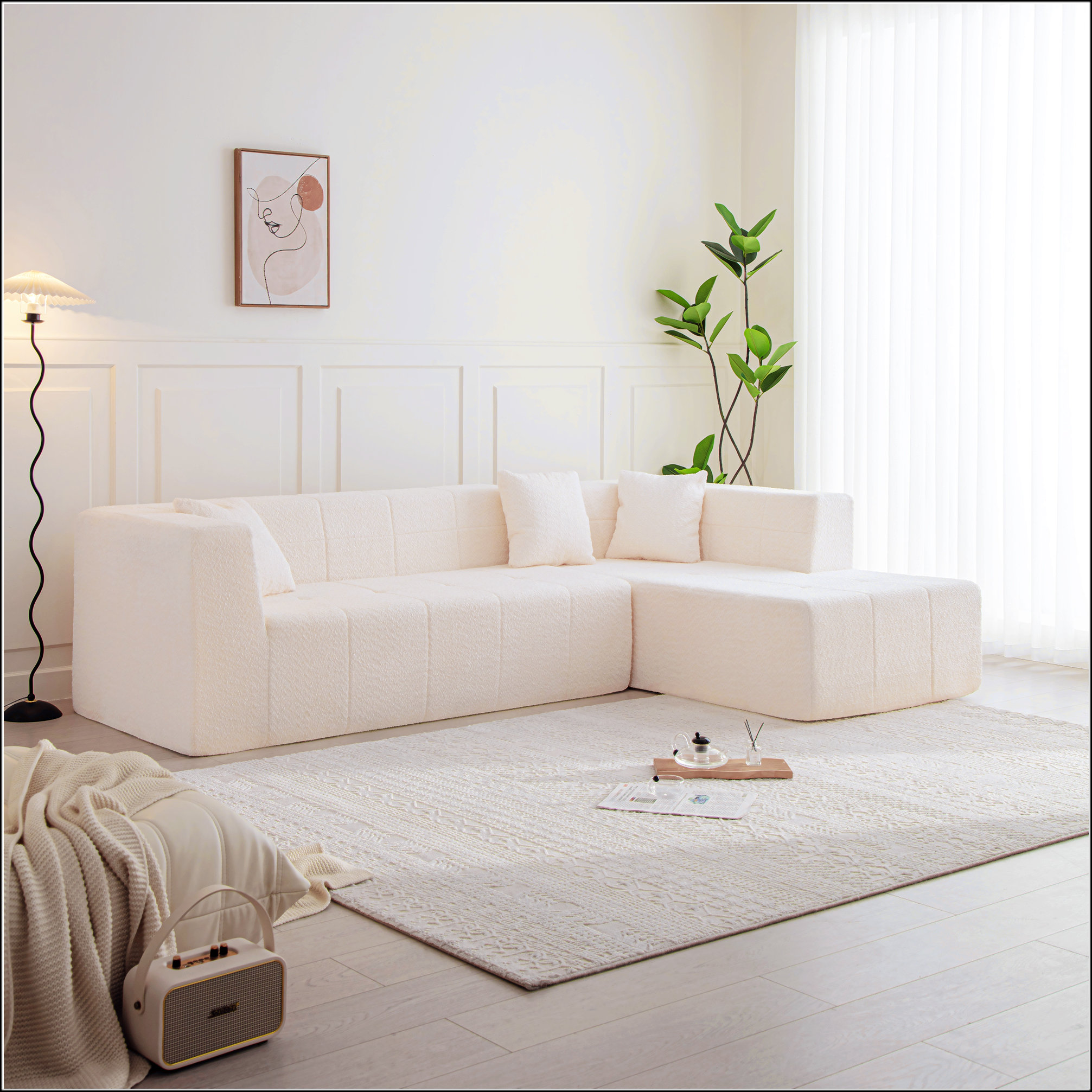 Latitude Run® Deep Seat Tufted Comfy Sofa Set With Chaise - Wayfair Canada