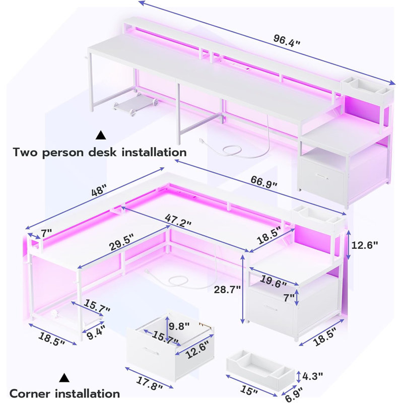 Latitude Run® L-Shaped Computer Desk & Reviews | Wayfair
