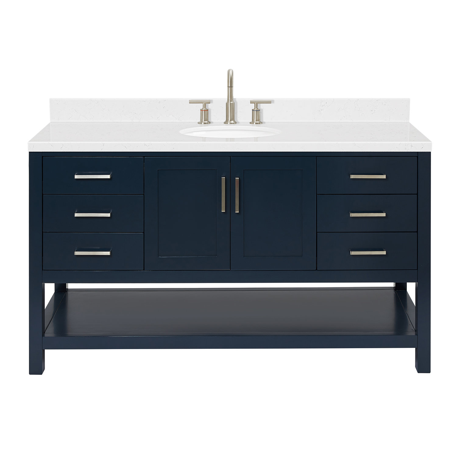 Ariel Bath ARIEL Magnolia 60 Single Sink Bathroom Vanity with Top ...