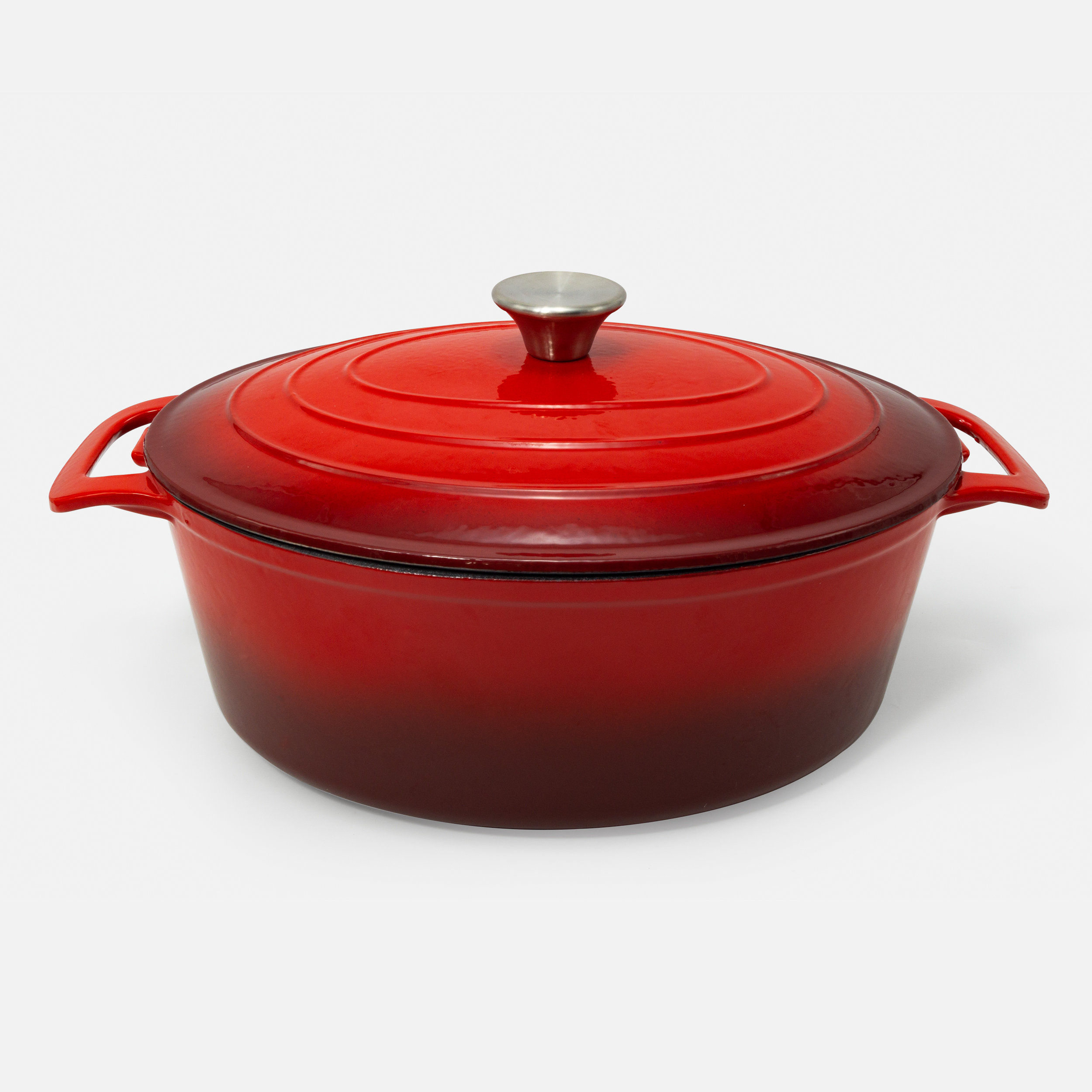 Cook Pro 6 Quarts Non-Stick Enameled Cast Iron Oval Dutch Oven ...