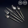 Orren Ellis 20-Piece Elegant Gunmetal Black Silverware Set, 18/10 ...