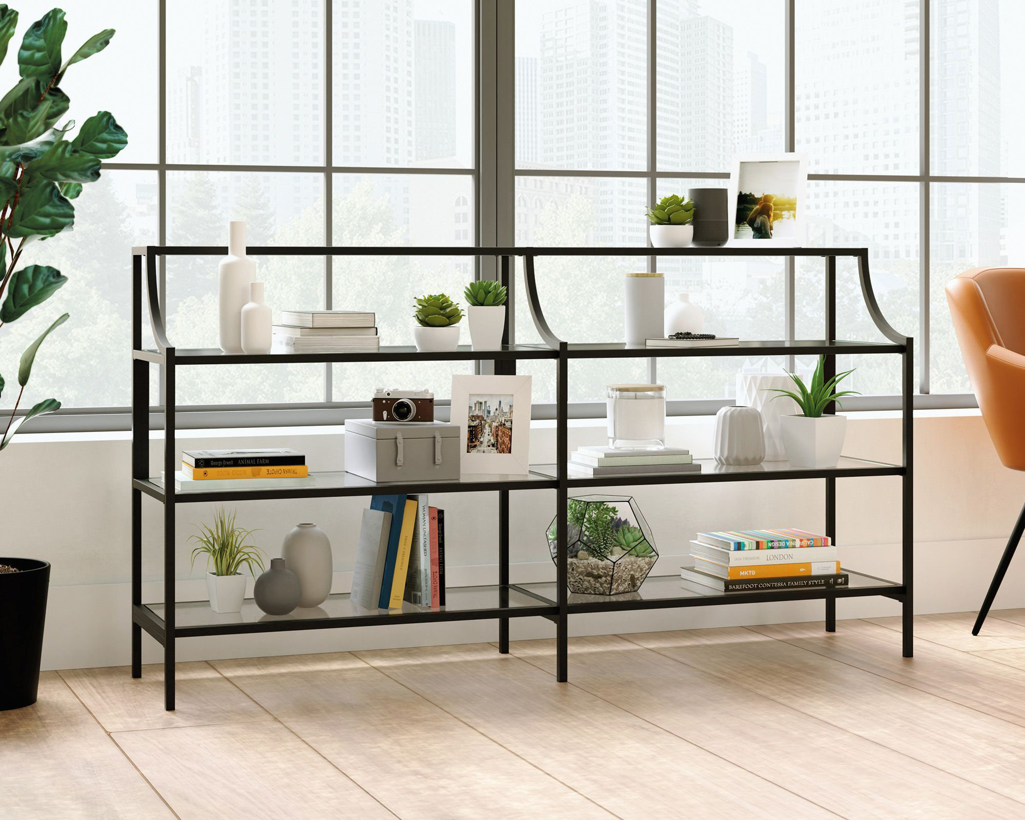 Red Barrel Studio® Srita 59.37'' Glass Top Console Table | Wayfair