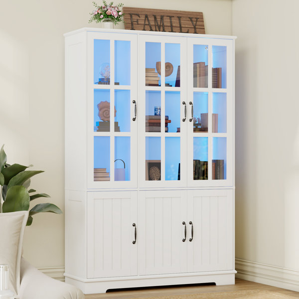 Ivy Bronx 71" Led Storage Cabinet, Display Cabinet With Door, 6 Doors ...