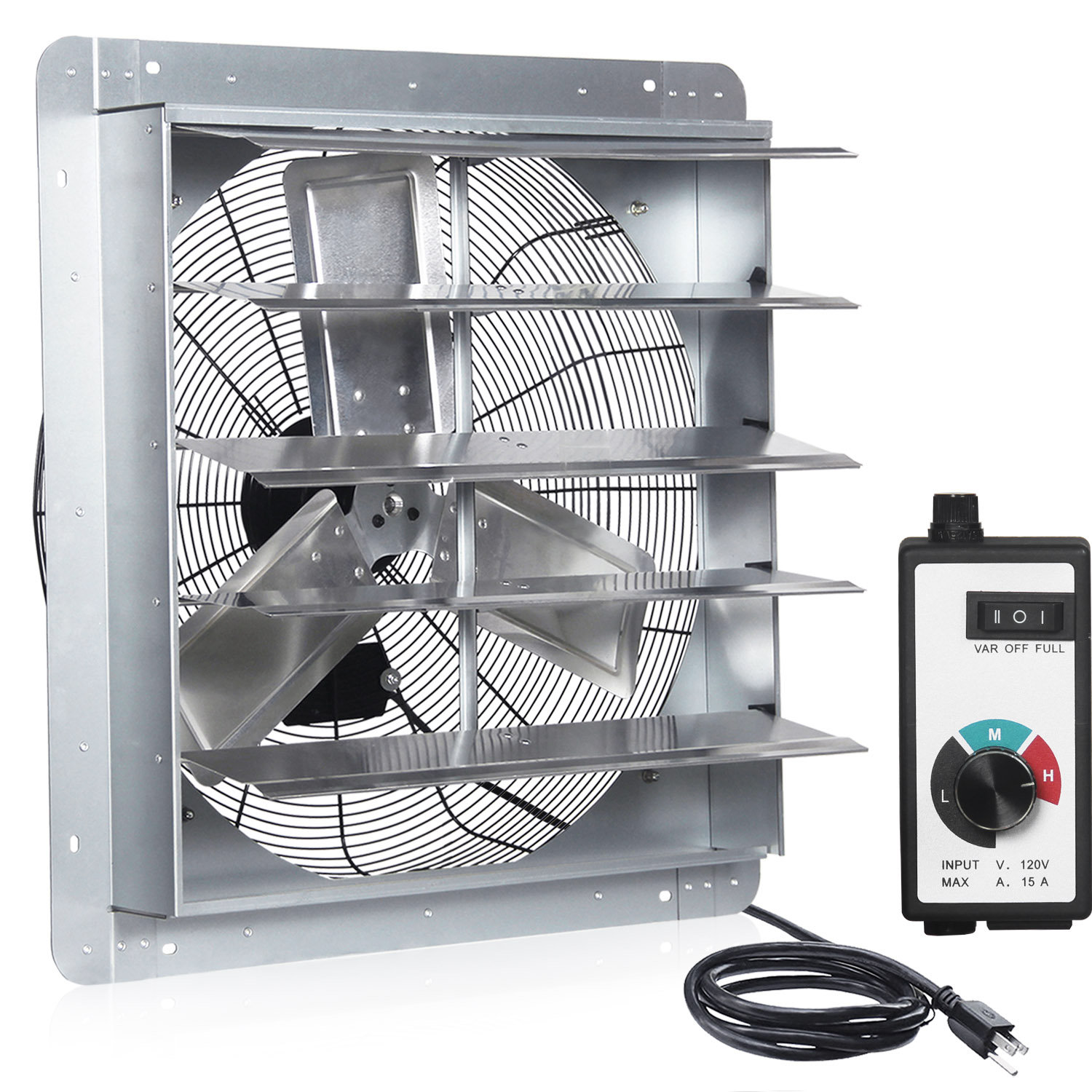 Ventisol 24 Inch Shutter Exhaust Fan, Ven Fan With Power Cord ...