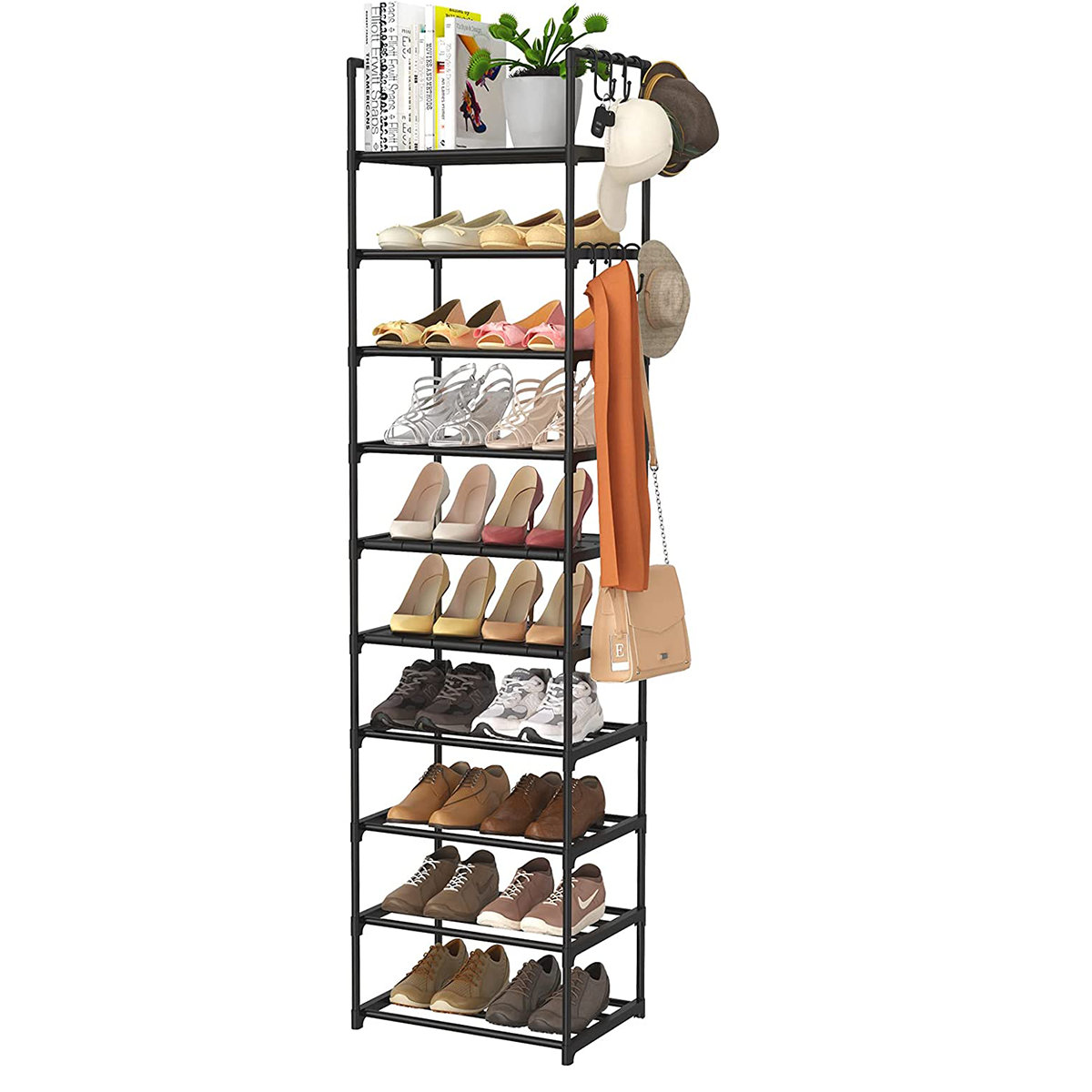 Rebrilliant 20-24 Pairs Vertical Shoe Rack Space Saving Stackable Tall ...