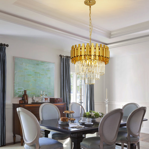 Mercer41 Shamor 4 - Light Aluminum Tiered Chandelier | Wayfair