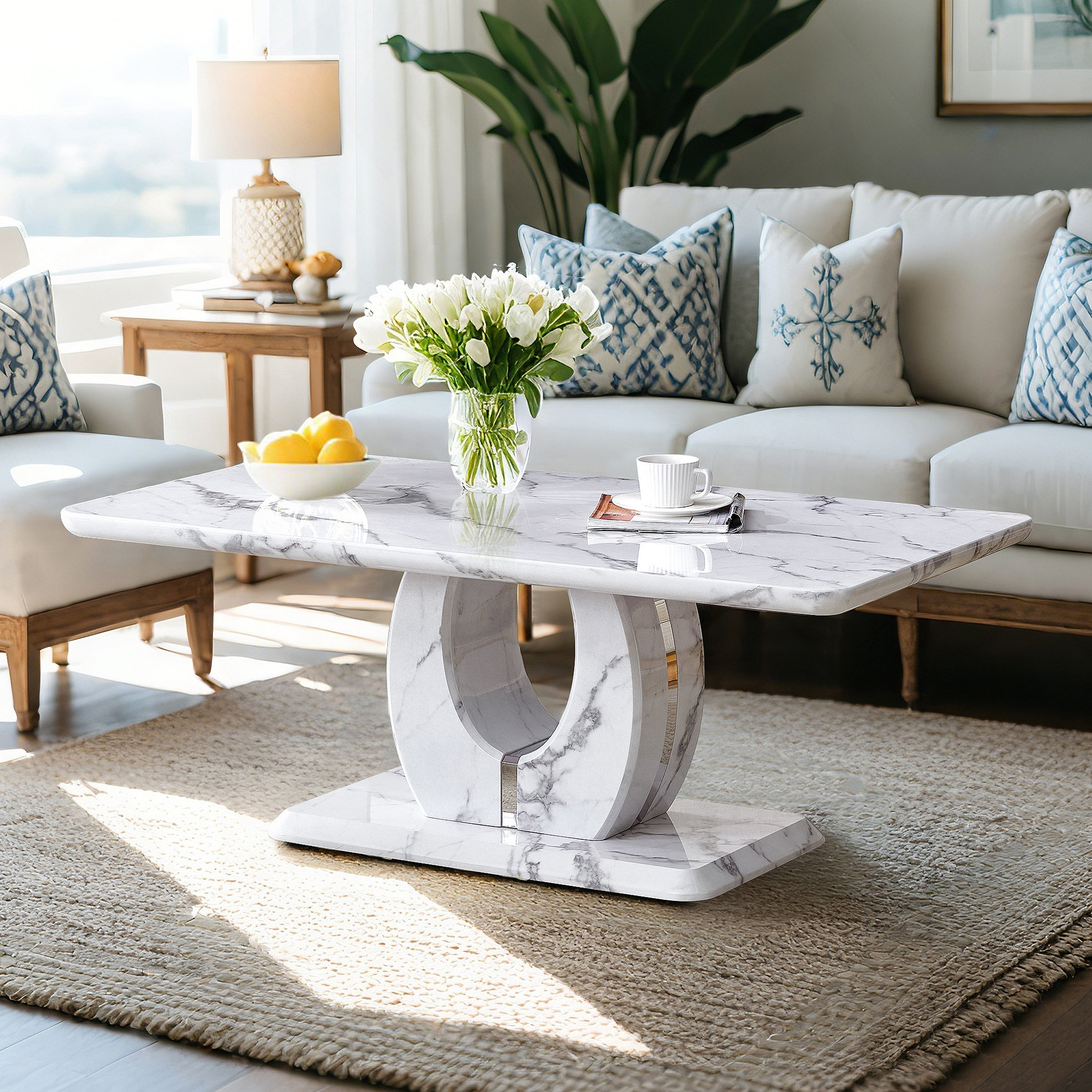 Ivy Bronx Modern minimalist grey marble pattern sticker pattern MDF ...