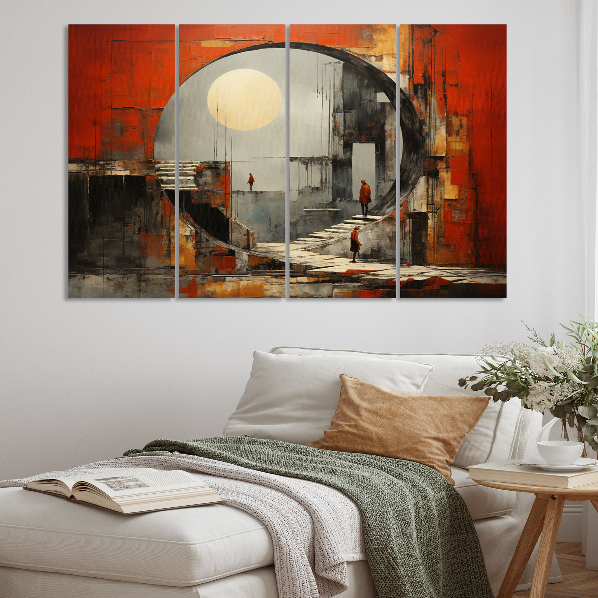 Winston Porter Orange Grey Tunnel Surreal Passage Collage ...