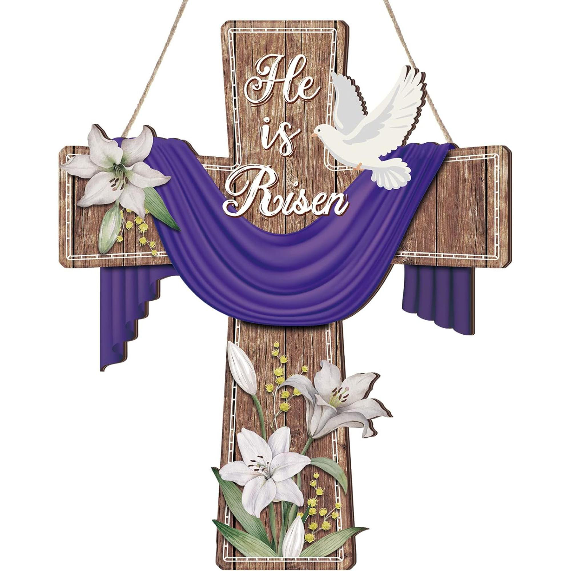 The Holiday Aisle® Easter Door Sign He Is Risen Hanging Decor Religious ...