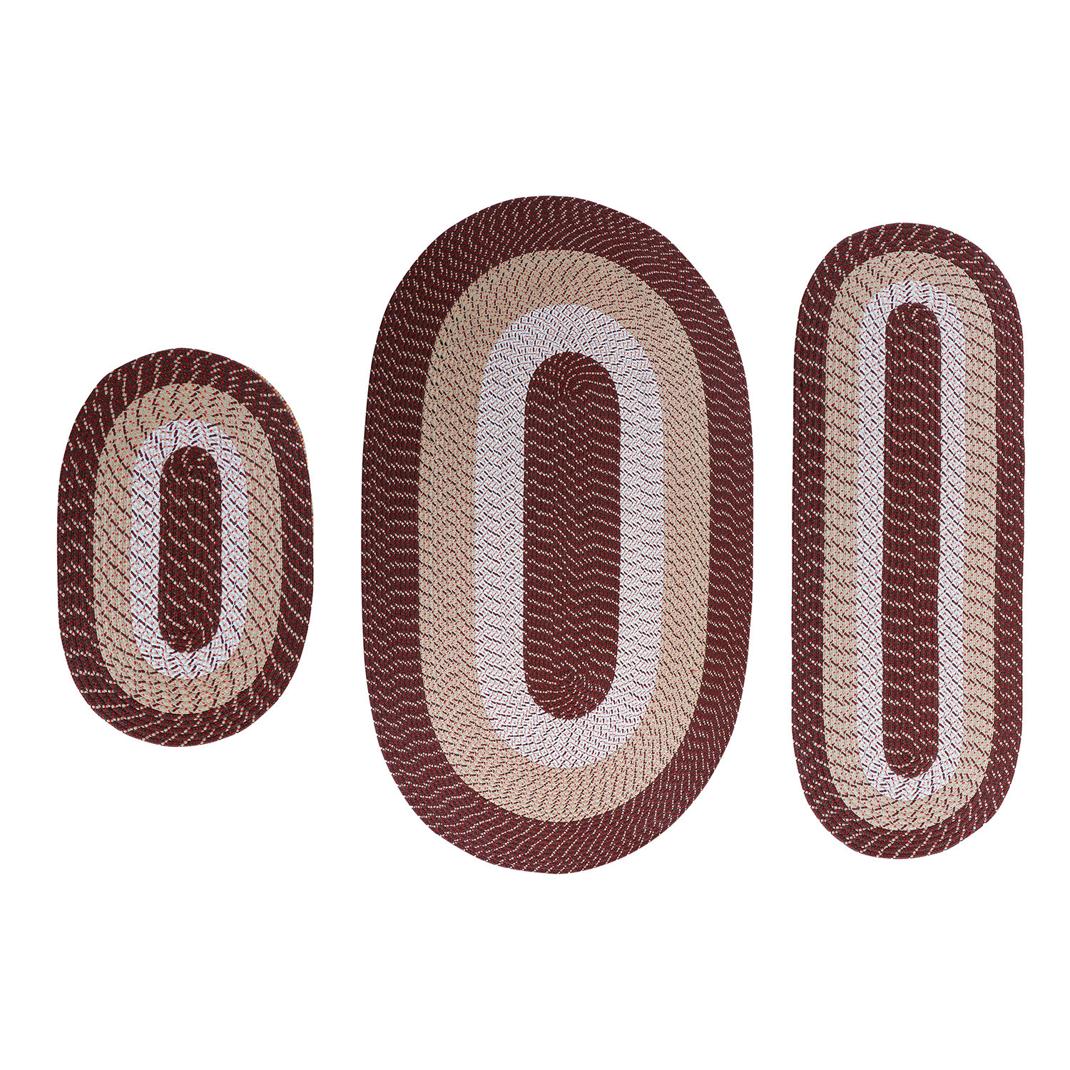 Bungalow Rose Faigel 100% Polypropylene 3PC Set Oval Braided Rug in Brown - Wayfair Canada
