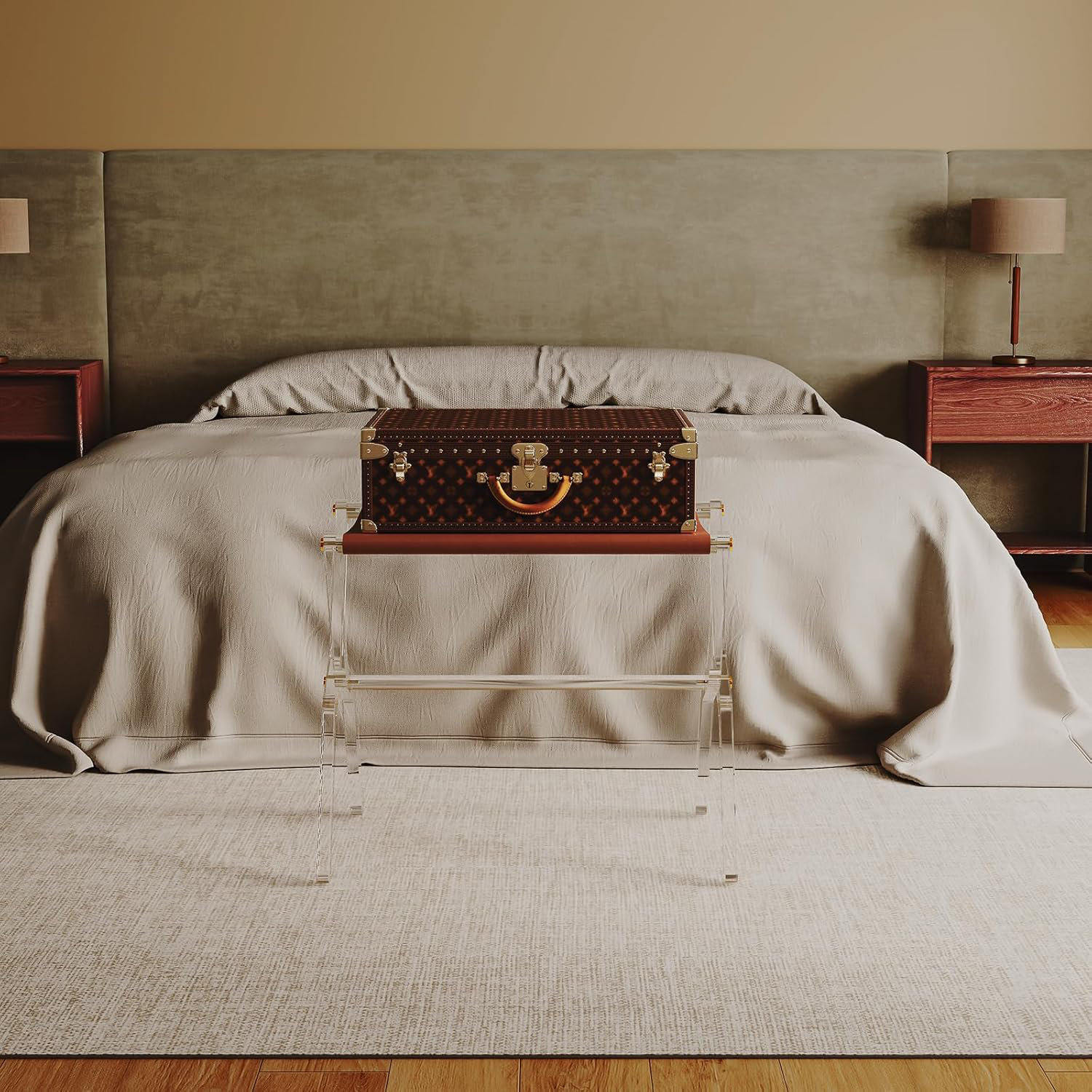 WINUAL Acrylic Luggage Rack For Guest Room - Foldable Suitcase Stand ...