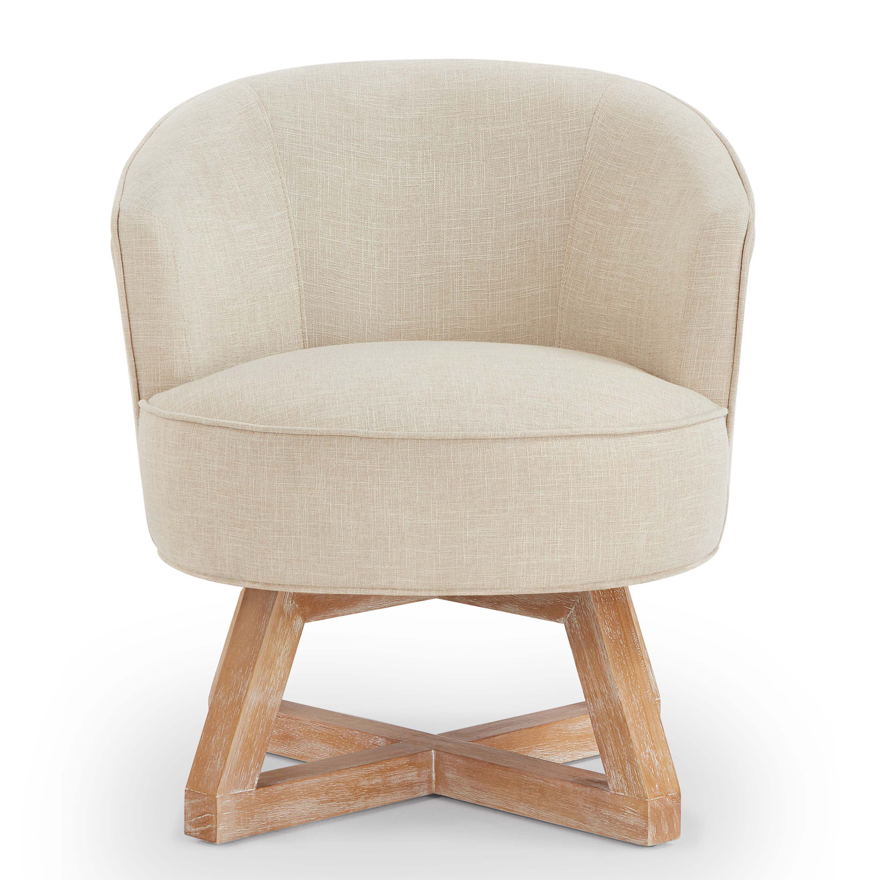 Latitude Run® Swivel chair with cross-shaped wooden base,Lounge chair ...