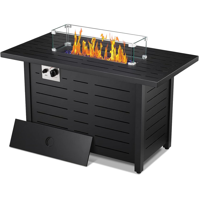 24'' H x 43'' W Iron Propane Outdoors Fire Pit Table