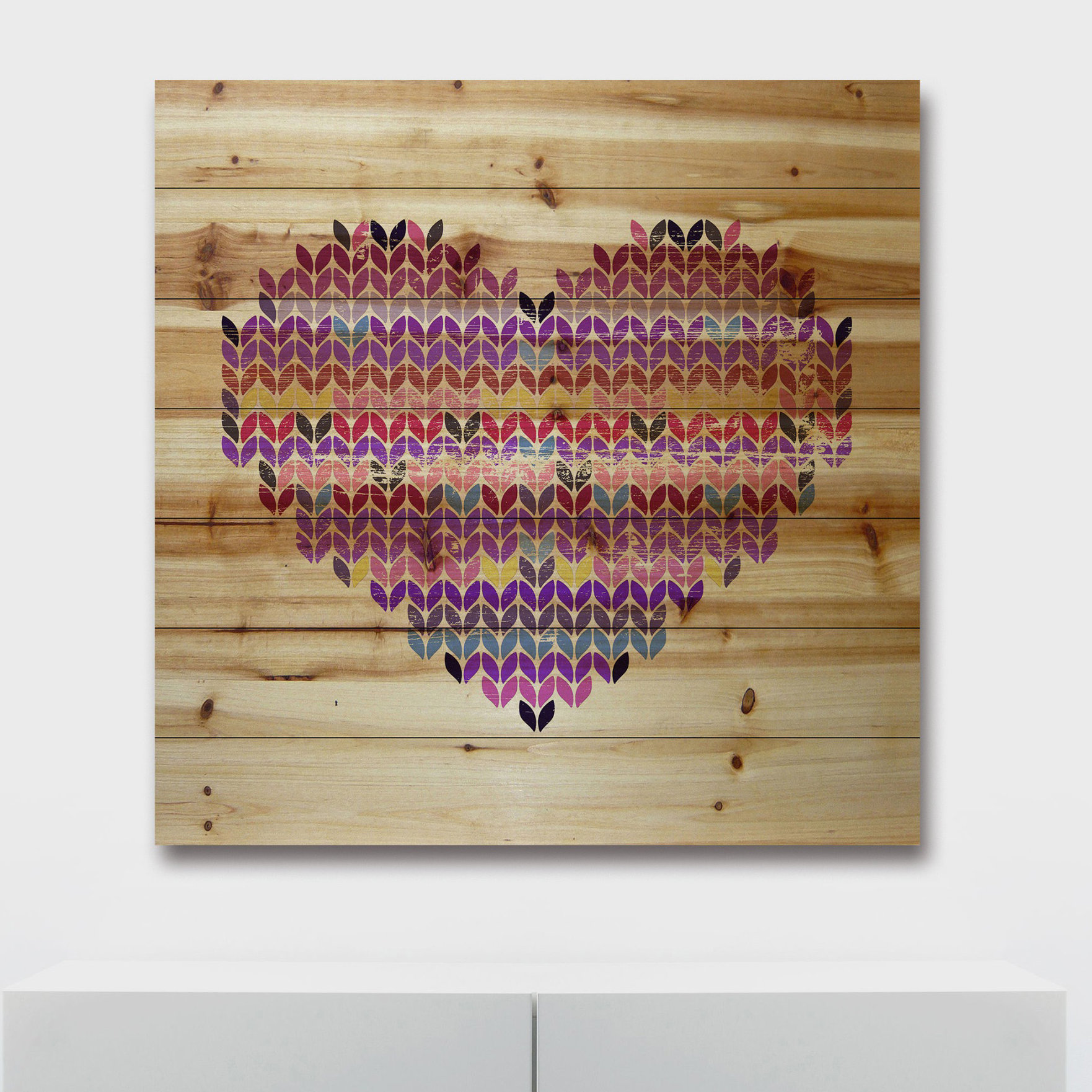 Marmont Hill 'Squiggle Heart' Print on Wood | Wayfair