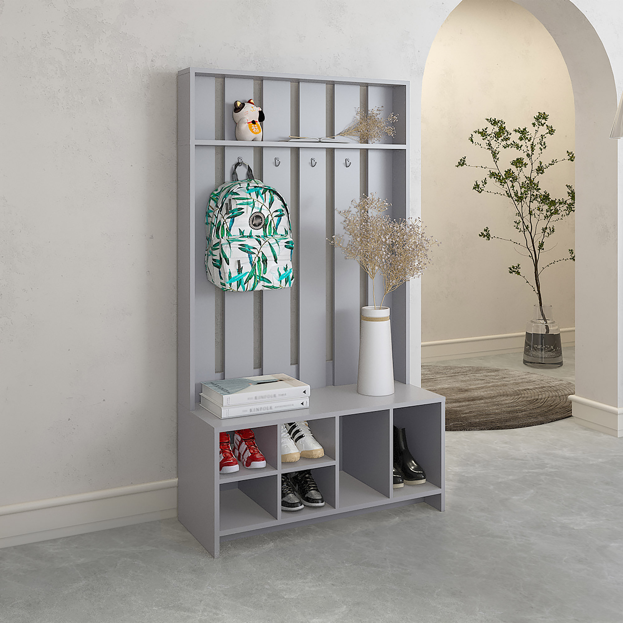 HomeViewto Hall Tree With 7 Shelves | Wayfair