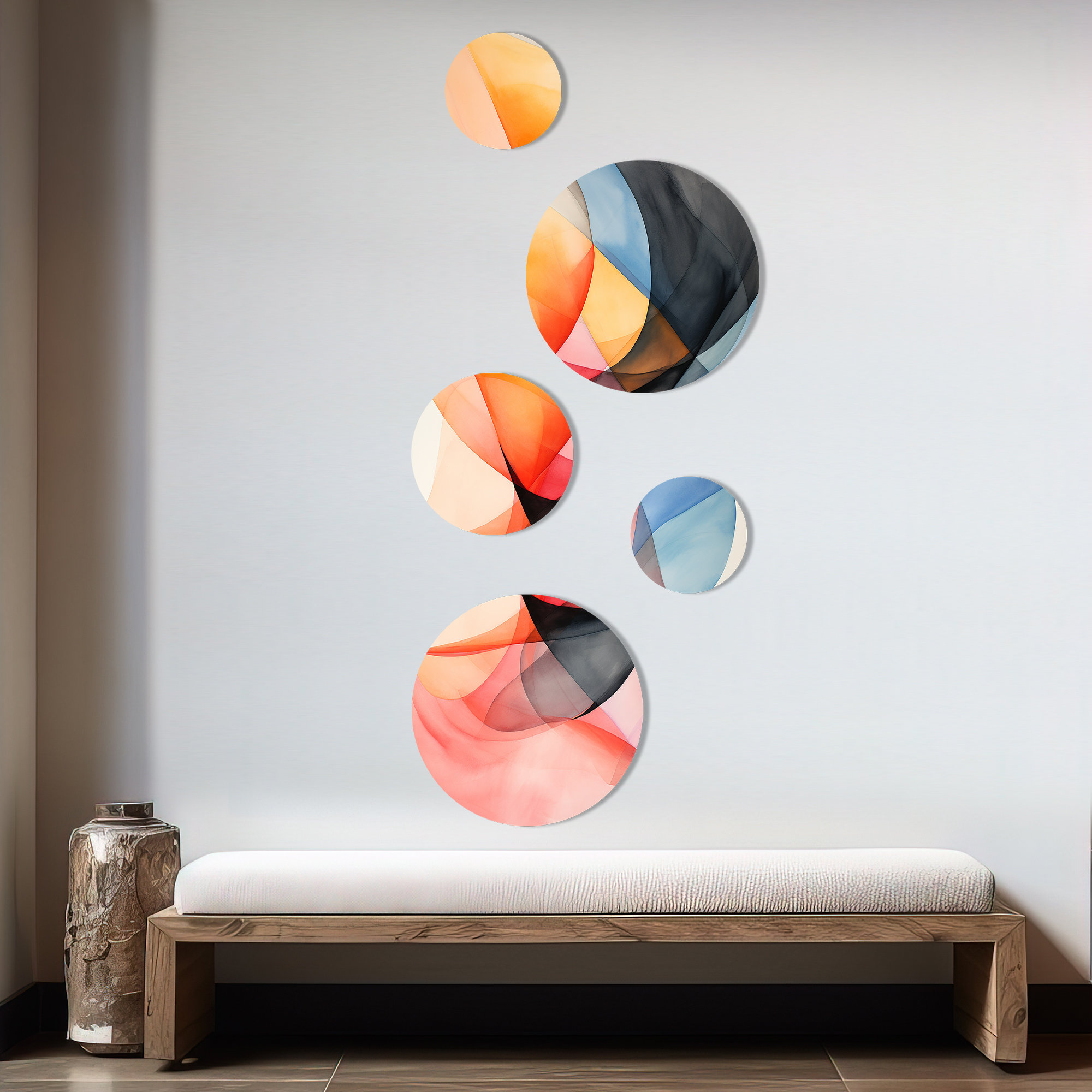 Ivy Bronx Geometric Soft Colors Patterns I - Geometric Round Wall Art ...