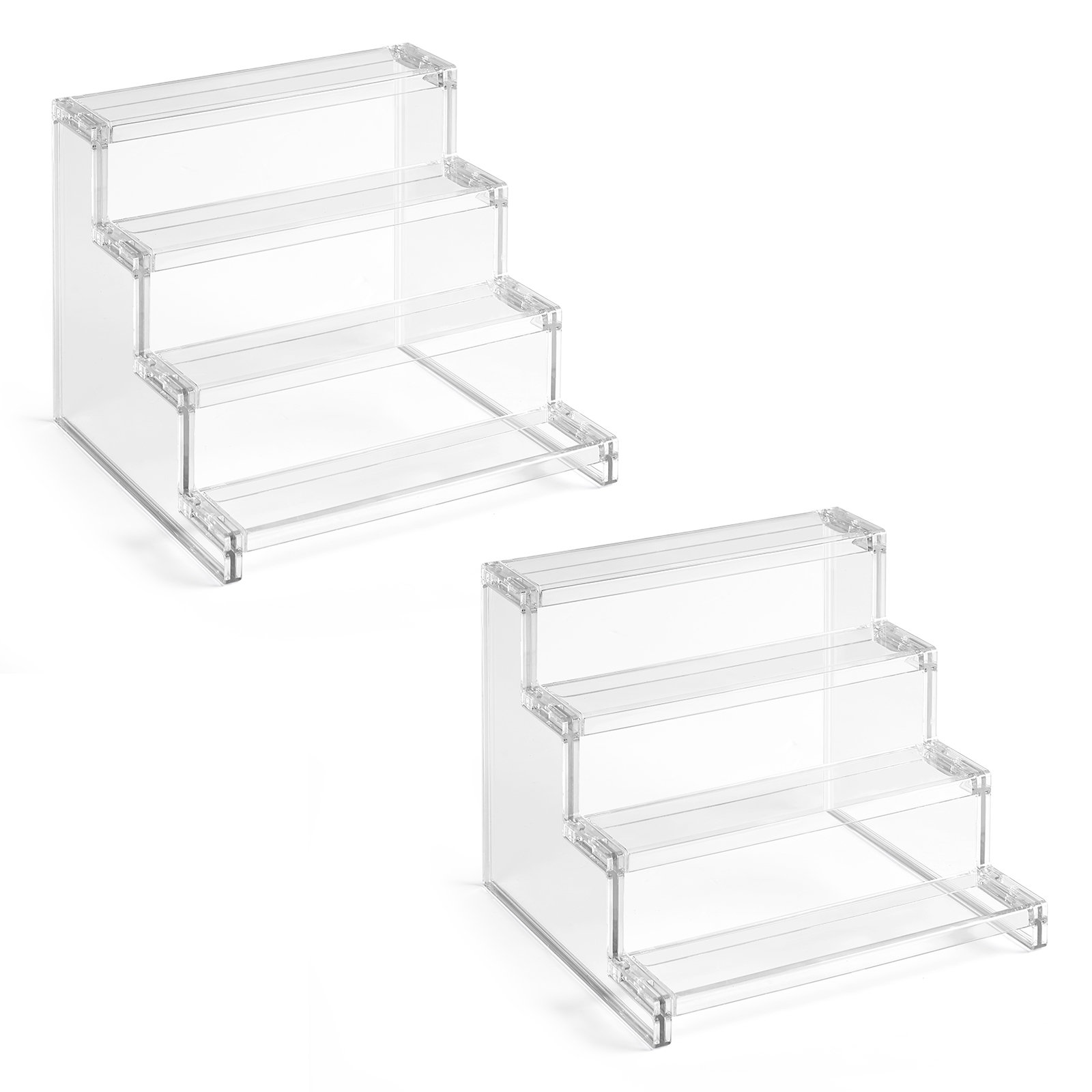 Lifewit 4 Tier Clear Display Risers Stand, 2 Pack Plastic Risers For ...