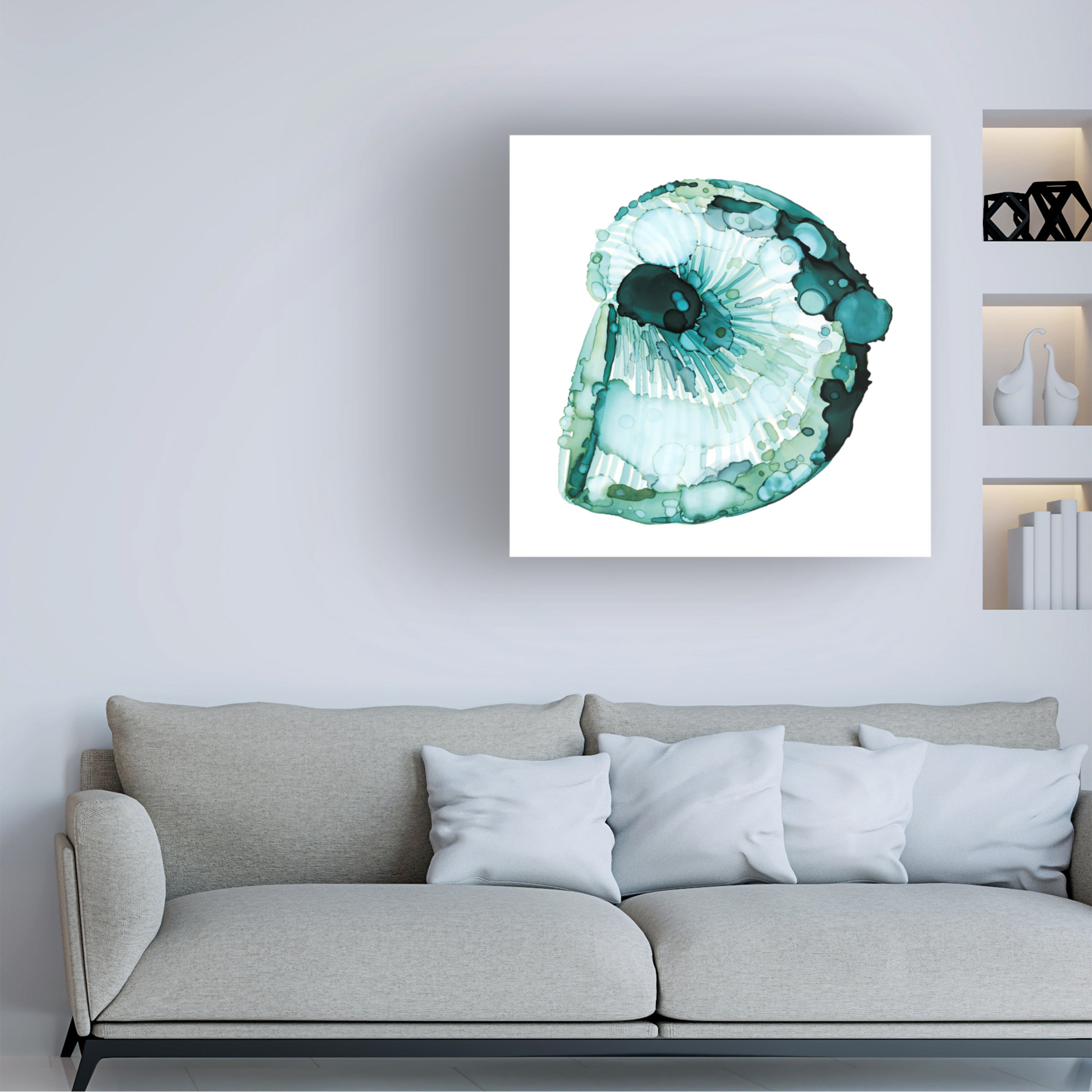 Highland Dunes Blue Barnacle II On Canvas by Grace Popp Painting | Wayfair