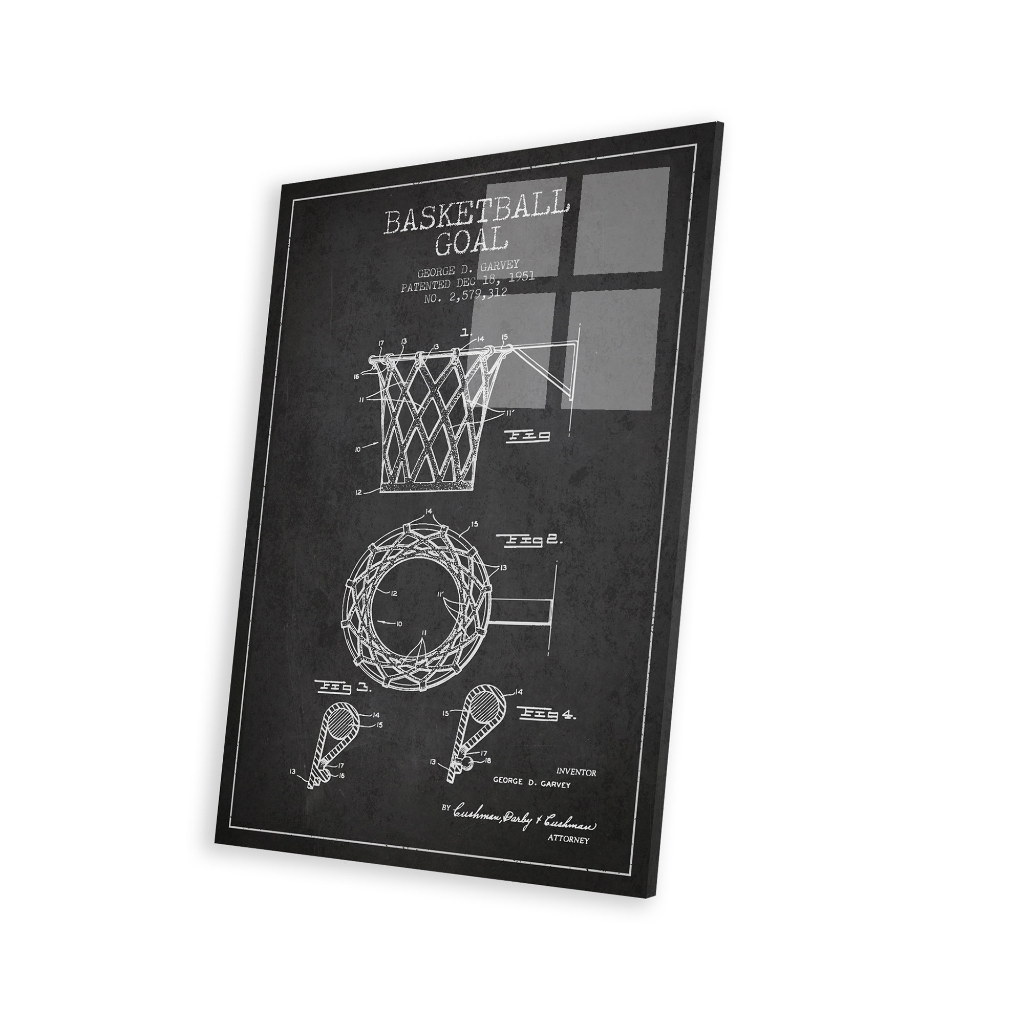 Williston Forge Basketball Goal Charcoal Patent Blueprint Print On ...