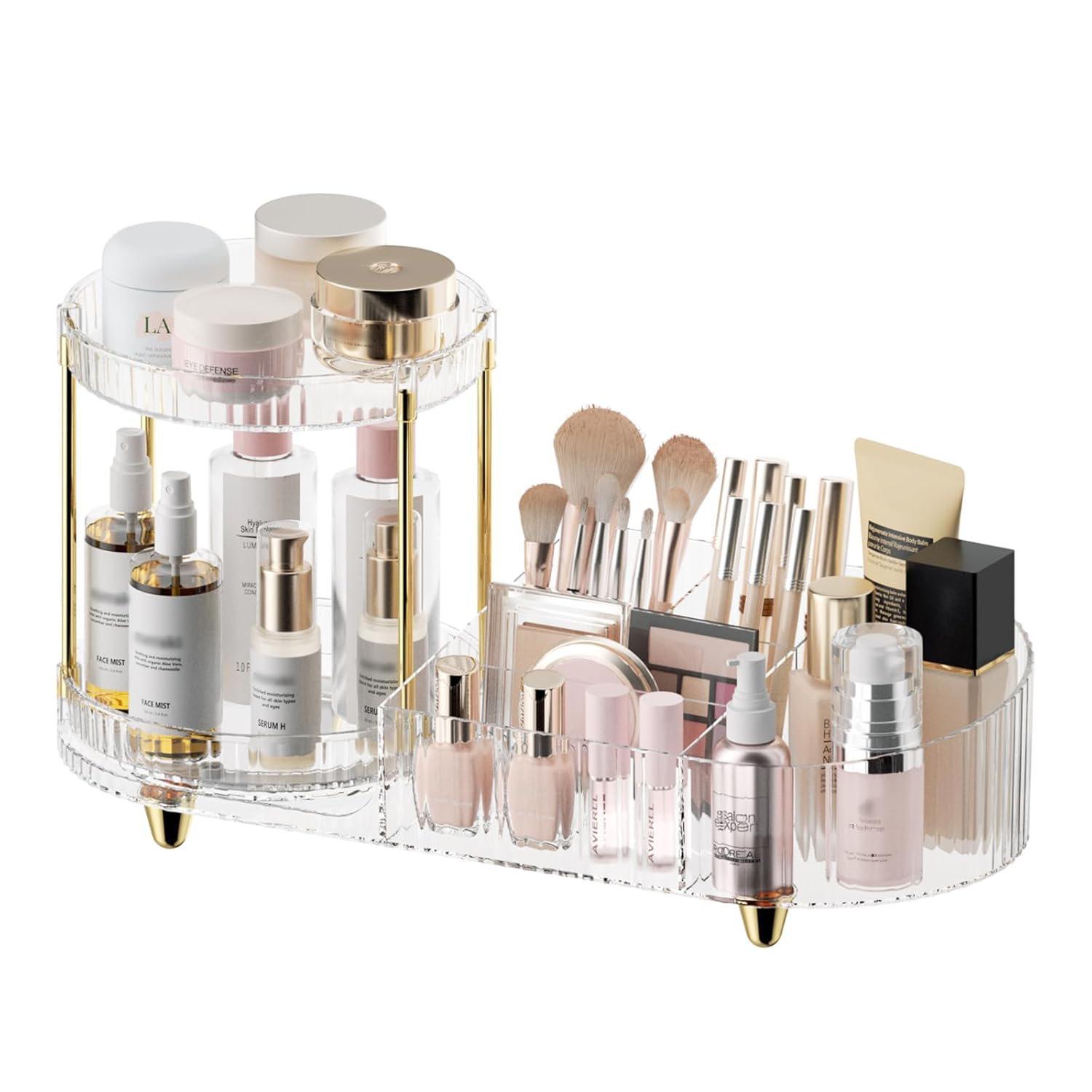 Rebrilliant Rotating Perfume Tray With 5-Compartment Cosmetic And ...