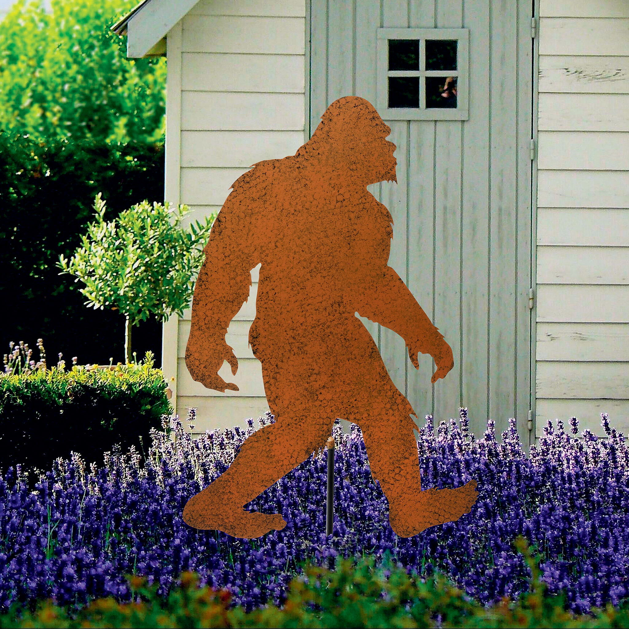 Design Toscano Bigfoot Yeti Silhouette Metal Garden Stake | Wayfair