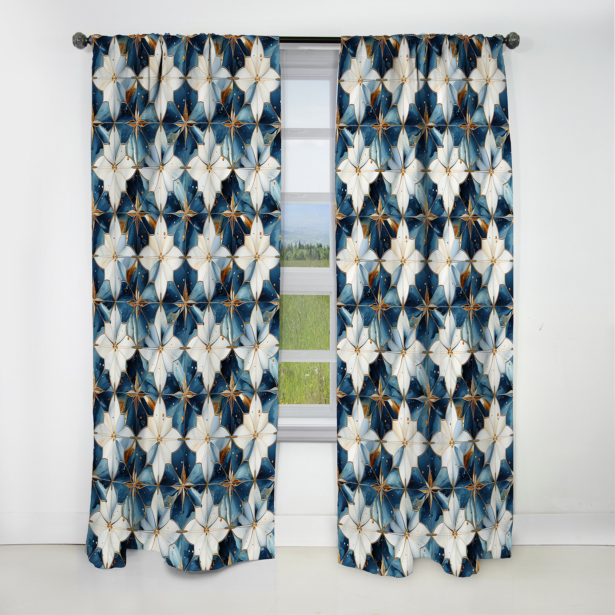 Design Art Retro Revival Marble Pattern I - Abstract Marble Curtain ...