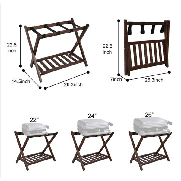 Ecomex Folding Wood Luggage Rack & Reviews | Wayfair