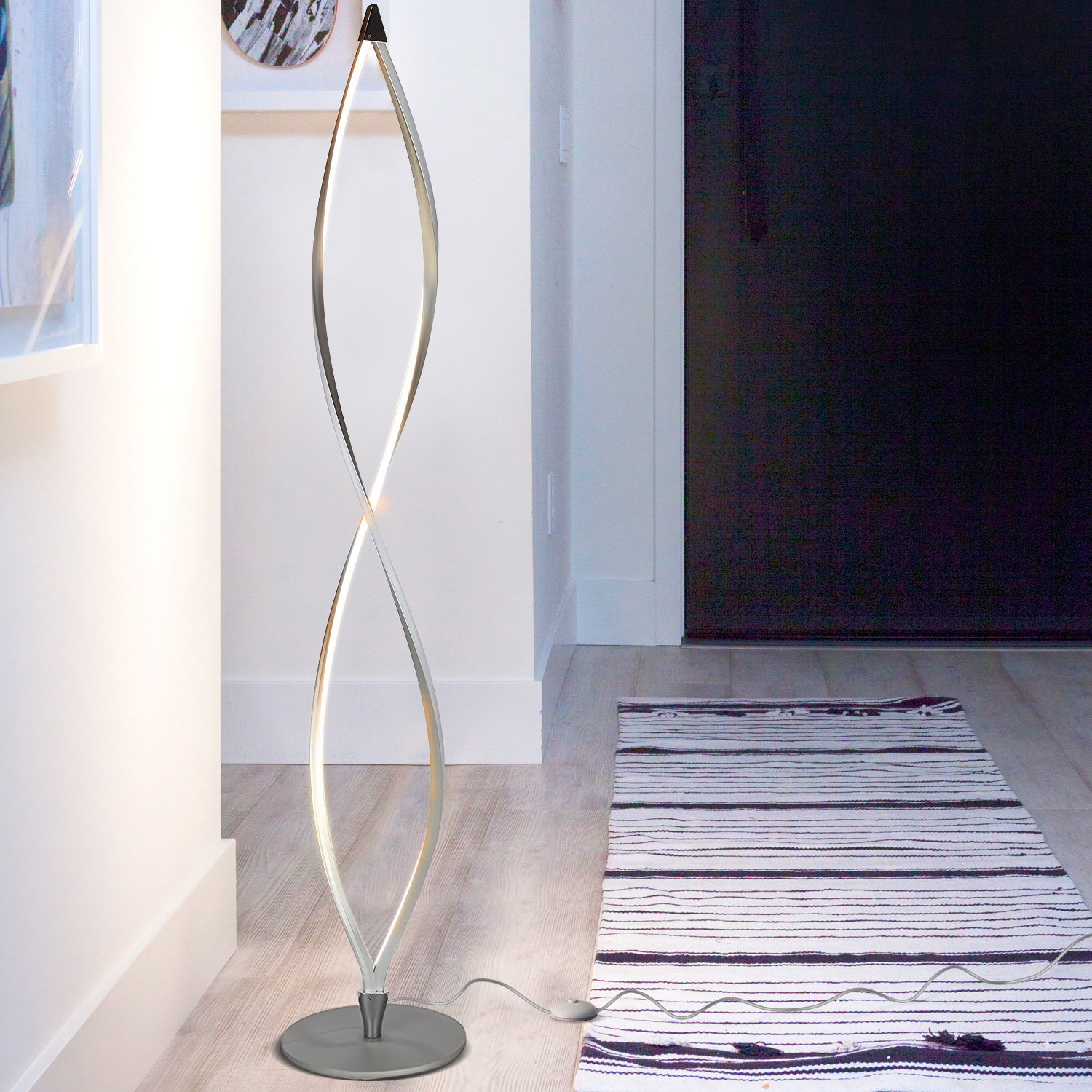 Brightech Twist 43 in. Industrial 2-Light LED Energy Efficient Floor ...