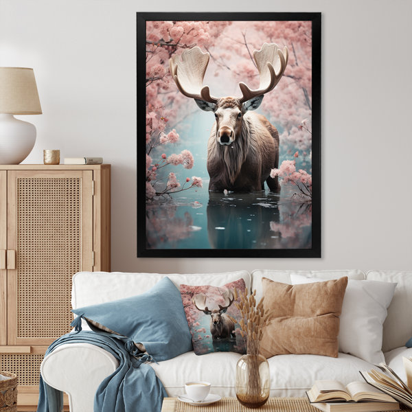 Millwood Pines Aubine Pink Moose Spring Awakening II On Canvas Print ...