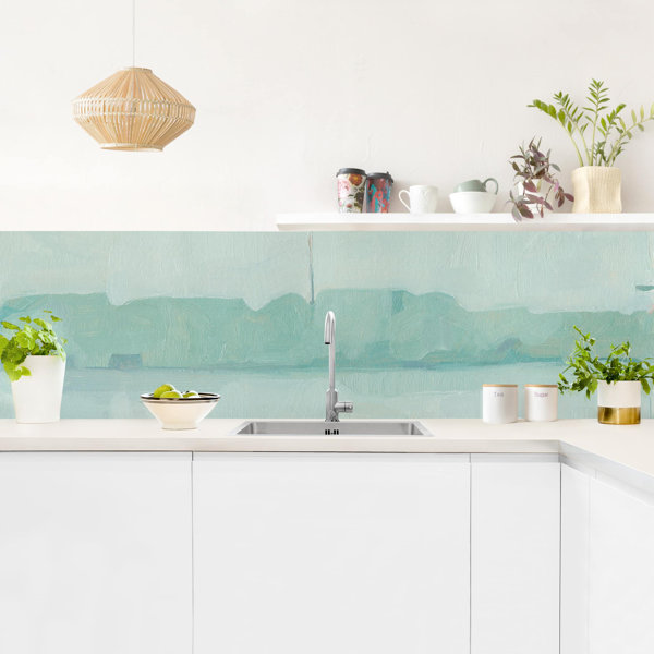 Ebern Designs Chonda Chonda 40 x 140Cm PVC Tile in Teal | Wayfair.co.uk