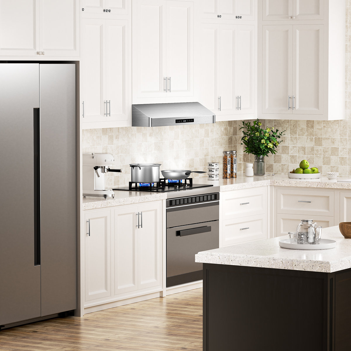 Anlicho 30 In. 900 CFM Ducted Under Cabinet Range Hood In Stainless ...