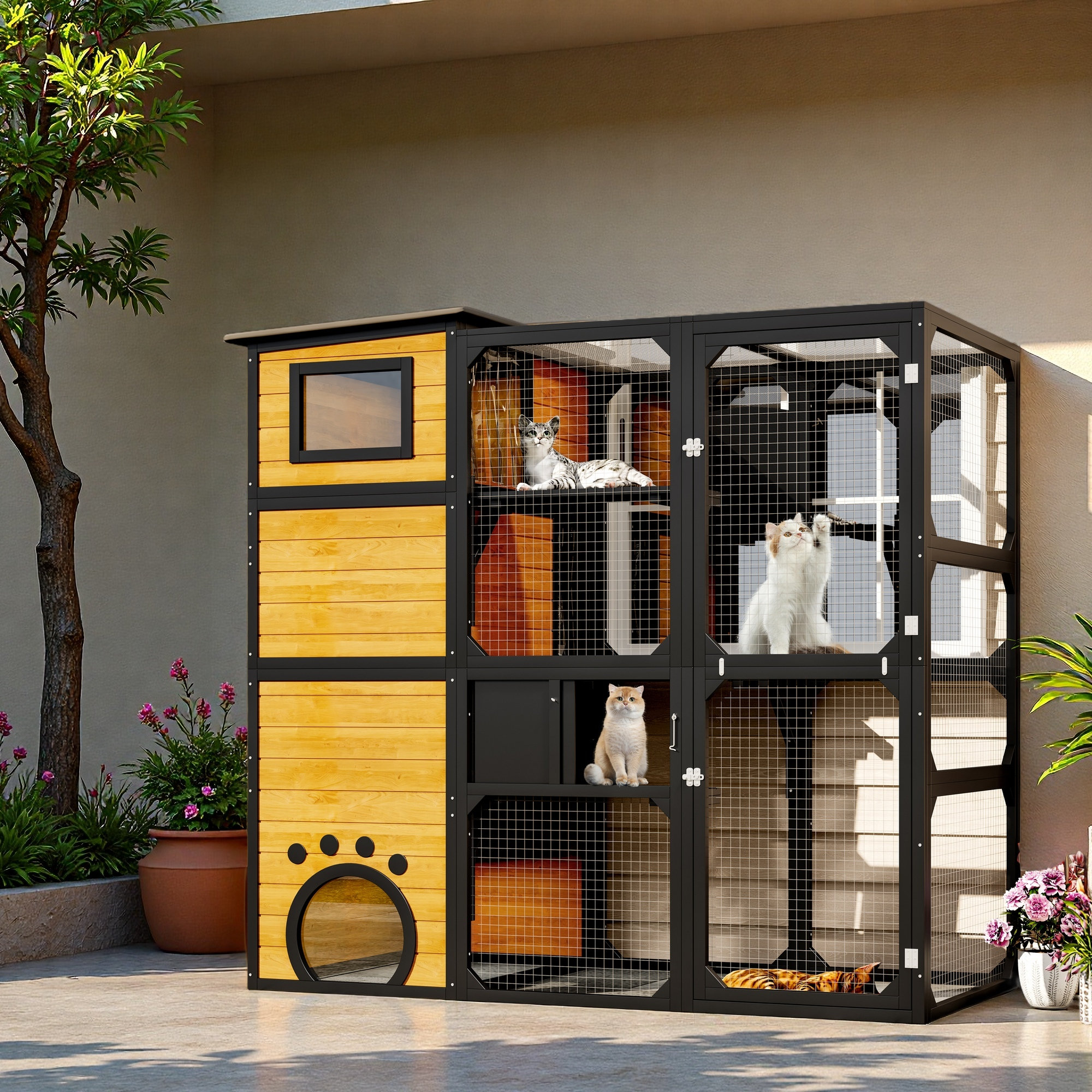 Tucker Murphy Pet™ Large Cat Catio 4 Tiers Cat Enclosure For Outdoor ...