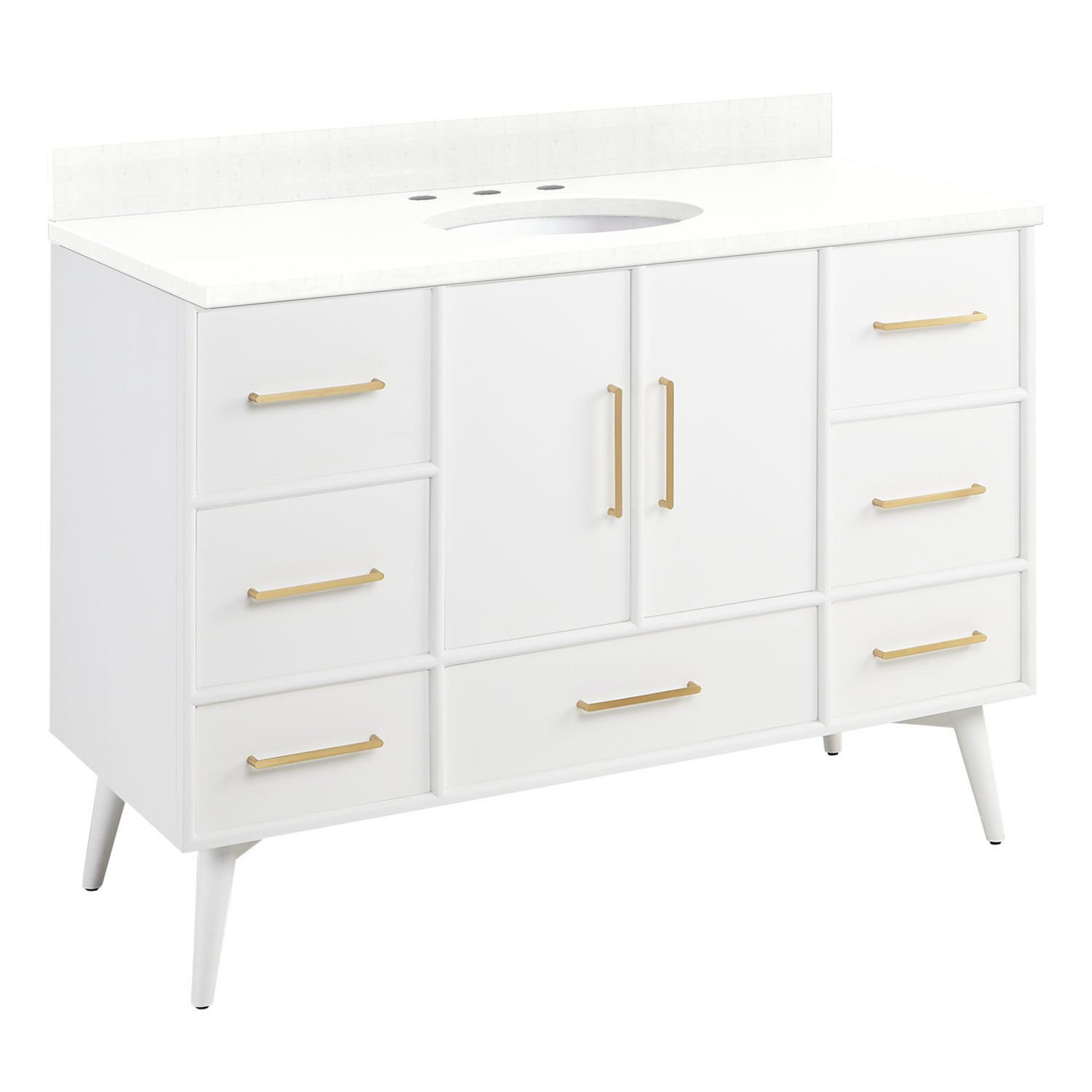 Signature Hardware 48" Novak Vanity with Undermount Sink - Bright White ...