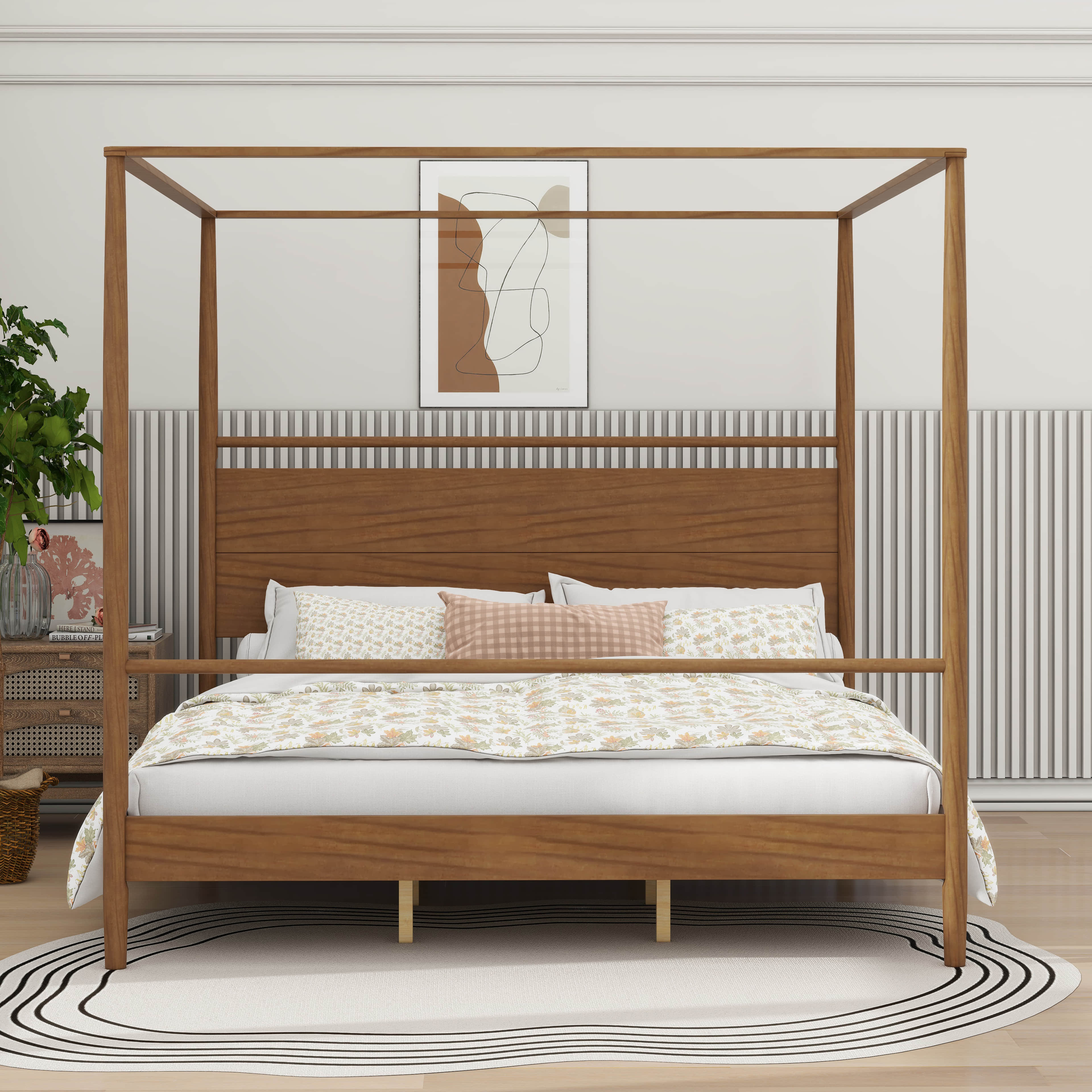 Latitude Run® Tinslee King Size Canopy Bed Frame | Wayfair