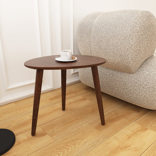George Oliver Kinisha Solid Wood 3 Legs End Table | Wayfair