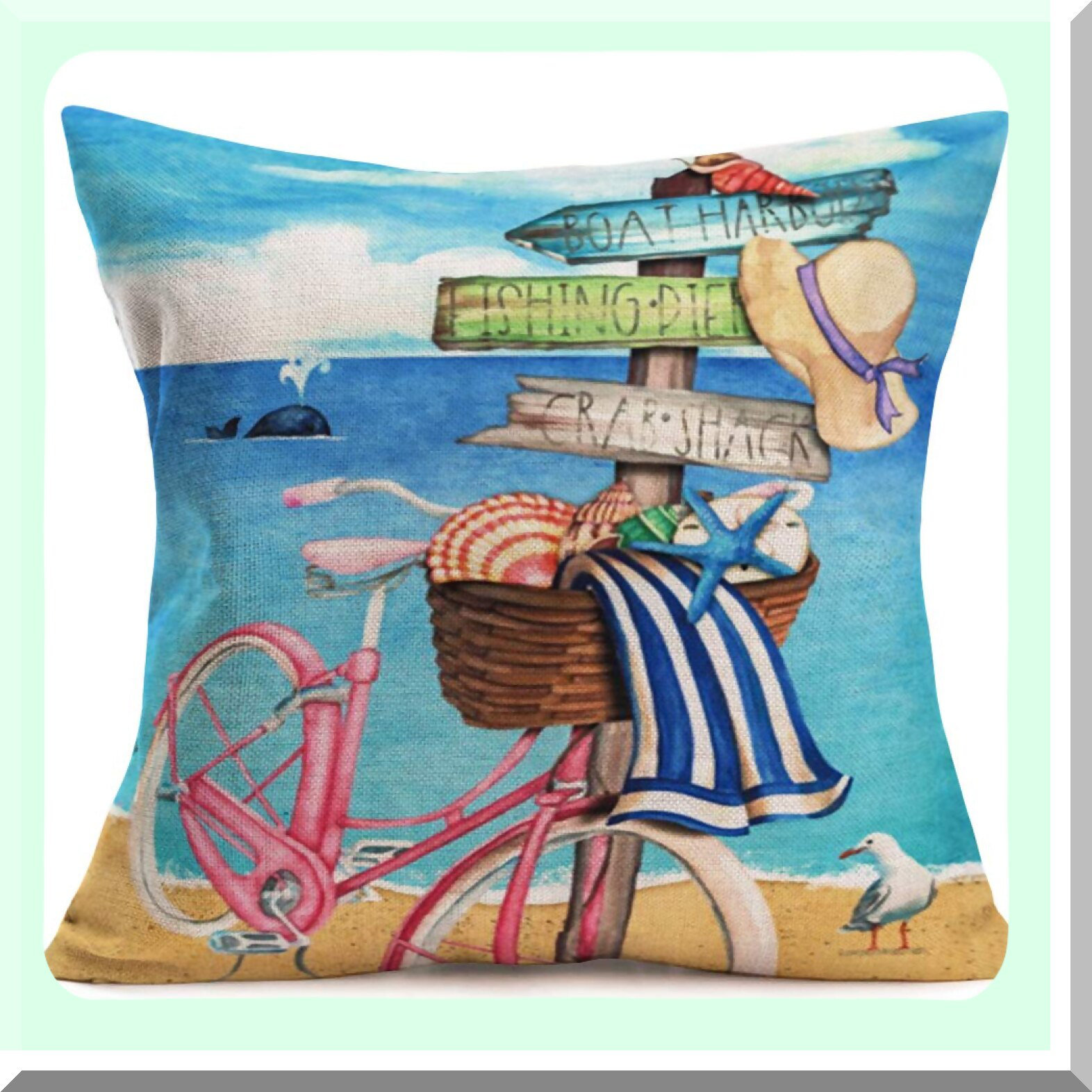 BRBCA Beach Bliss Pillow Covers - Coastal Decorative Cushion Cases with ...