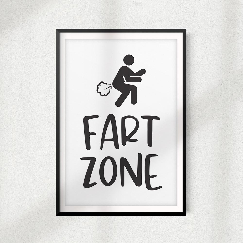 Trinx Fart Zone - Picture Frame Textual Art Print on Paper | Wayfair