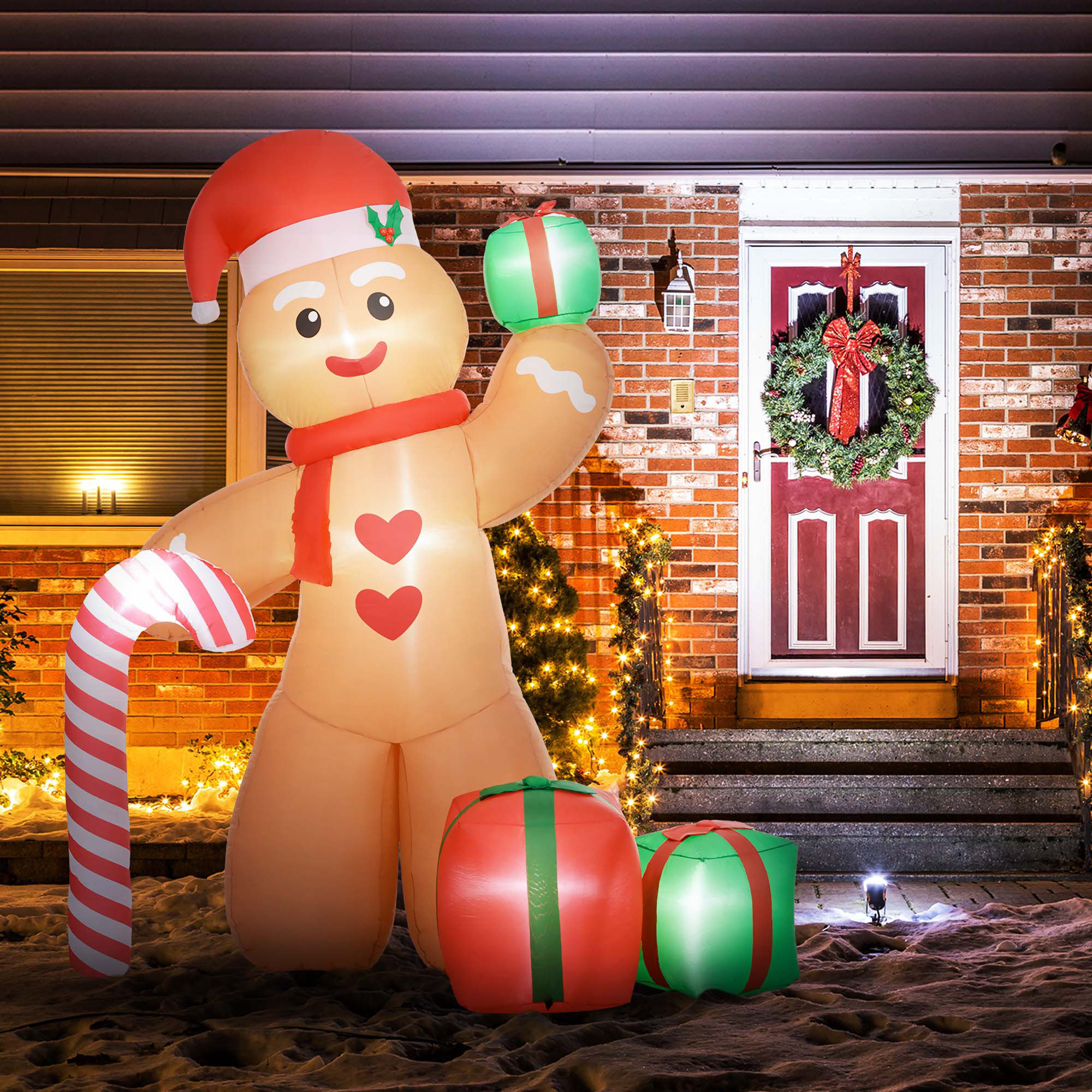 Ophelia & Co. 8FT Christmas Inflatable Gingerbread Man, Giant Christmas ...