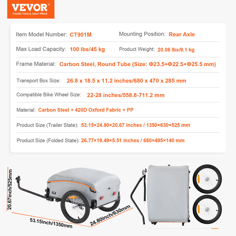 VEVOR Bike Cargo Garden Carts | Wayfair