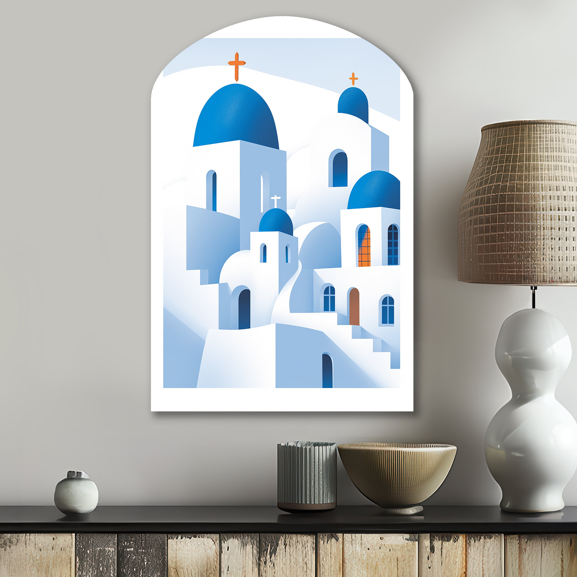 Design Art Greek Santorini Odyssey IV - Greece Arch Shape Asymmetric ...