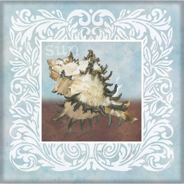 House of Hampton Sandy Shells Blue Spikey by Beth Grove - Wrapped ...