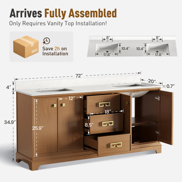 Ebern Designs Single Bathroom Vanity With Top | Wayfair