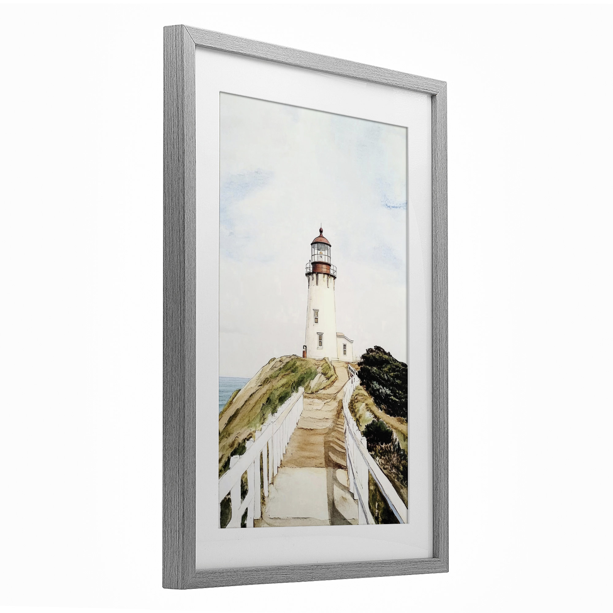 Rosecliff Heights Lighthouse Path Traditional Framed Print Under Glass ...